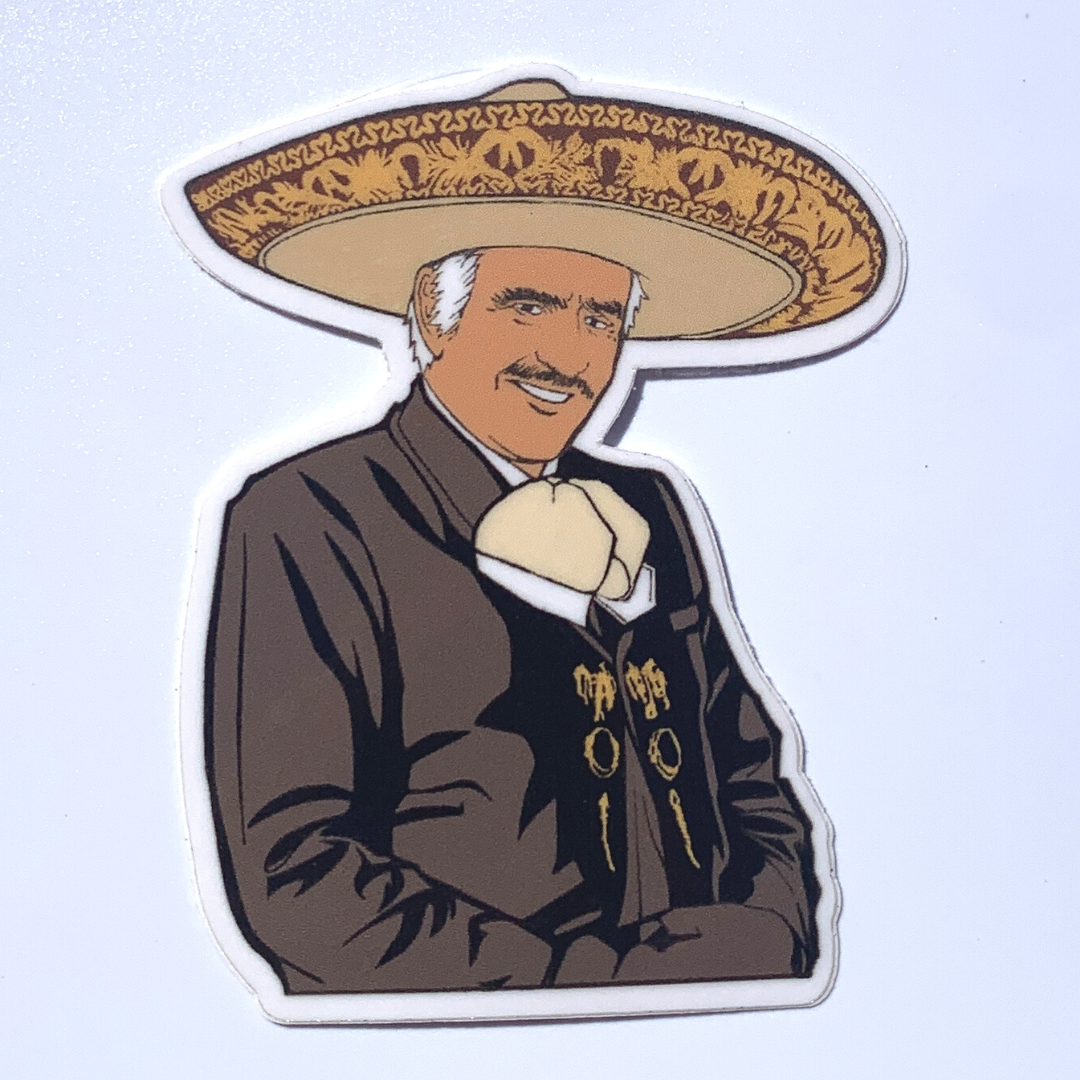 Vicente Fernandez Glossy Vinyl Sticker | Handmade Sticker for water bo ...