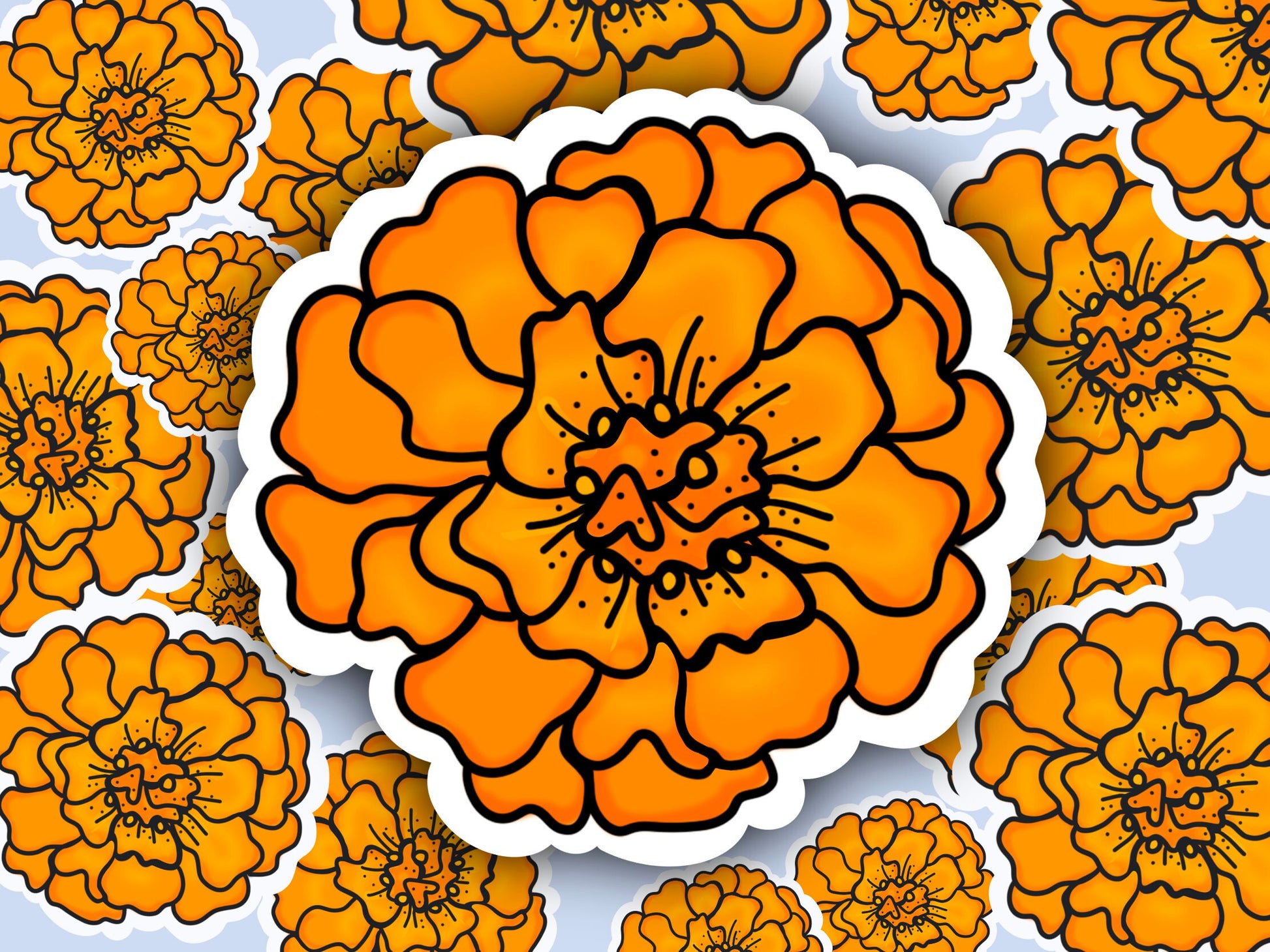 Mexican Marigold Flower Drawing